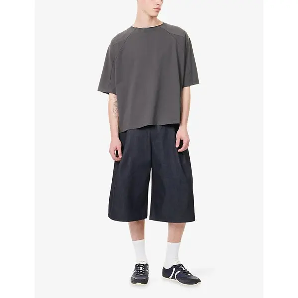 Seventh 440 Bermuda Pleated Denim Shorts - Raw Indigo | Editorialist